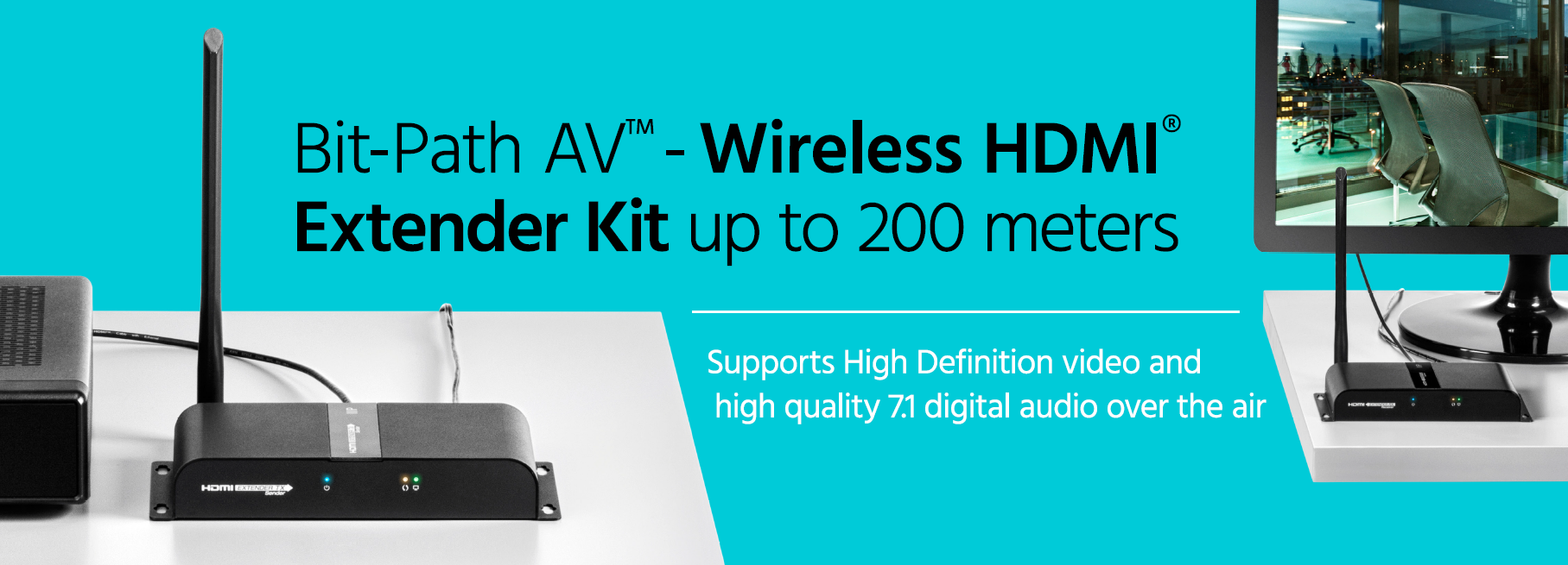 Bit-Path AV Wireless HDMI Extender Kit, 200m - Calgary Tech Rent