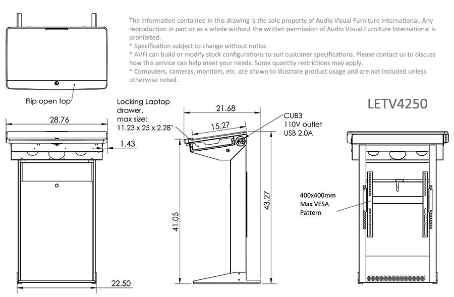 Lectern/Podium - Digital Presentation (Portrait 43" HD Commercial ...